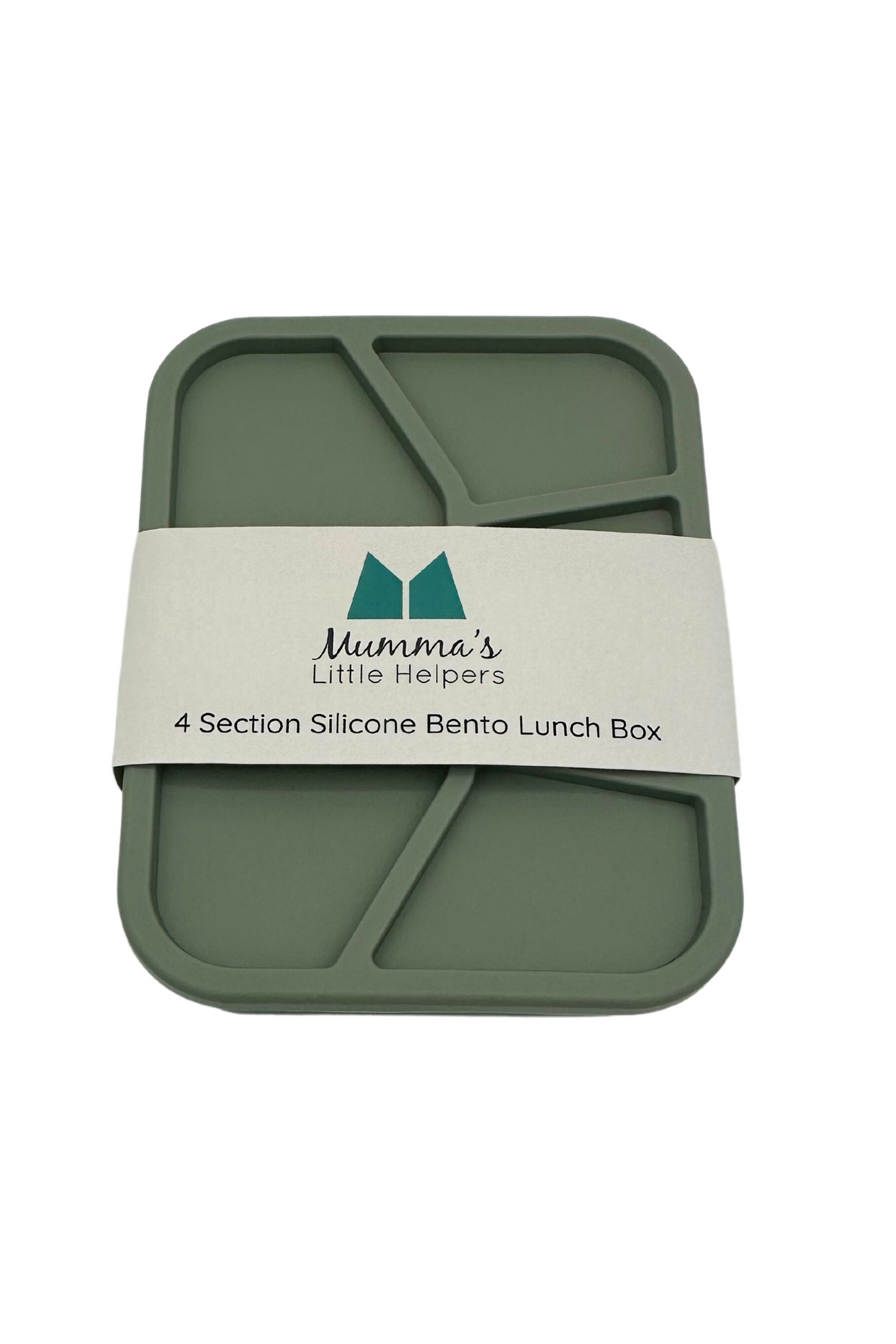4 Section Silicone Bento Lunch Box - Olive Green – Mumma’s Little Helpers